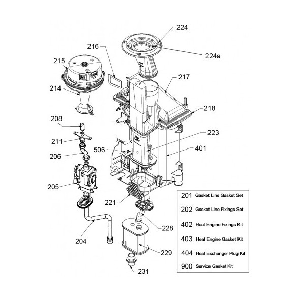 Kit injecteur chaudière Morco GB24 SII, GB30 SII