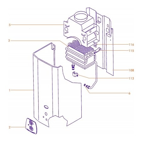 Joint échangeur de chaleur chaudière Morco D51B, G101B, D61B, D61E ...