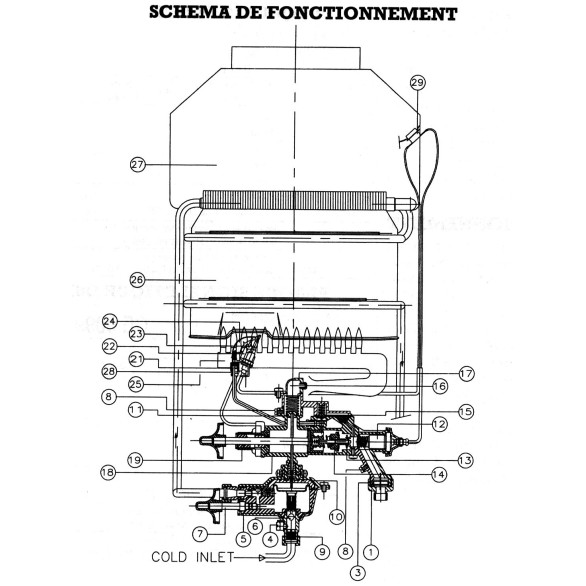 Injecteurs (X6) de brûleur principal chaudière Morco D61 G111E G11E