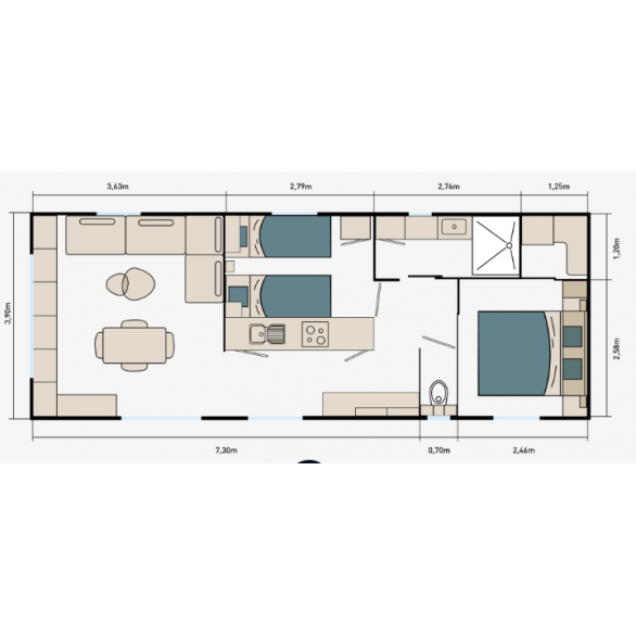 Mobil home résidentiel Louisiane, modèle Mistral